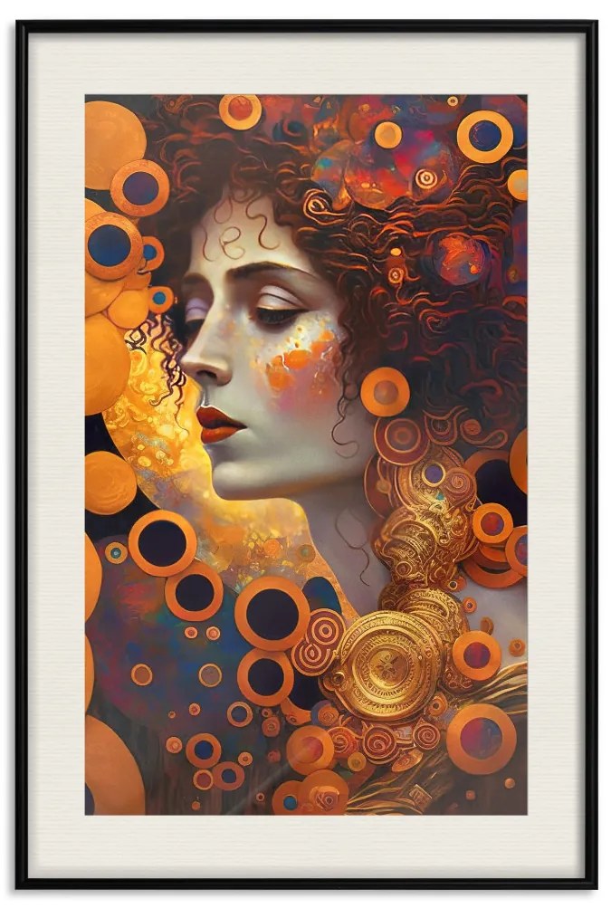 Plakát Introvertní žena - portrét inspirovaný dílem Gustava Klimta
