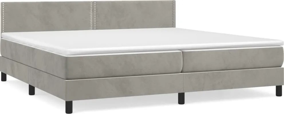 Box spring postel s matrací světle šedá 200x200 cm samet 3141263