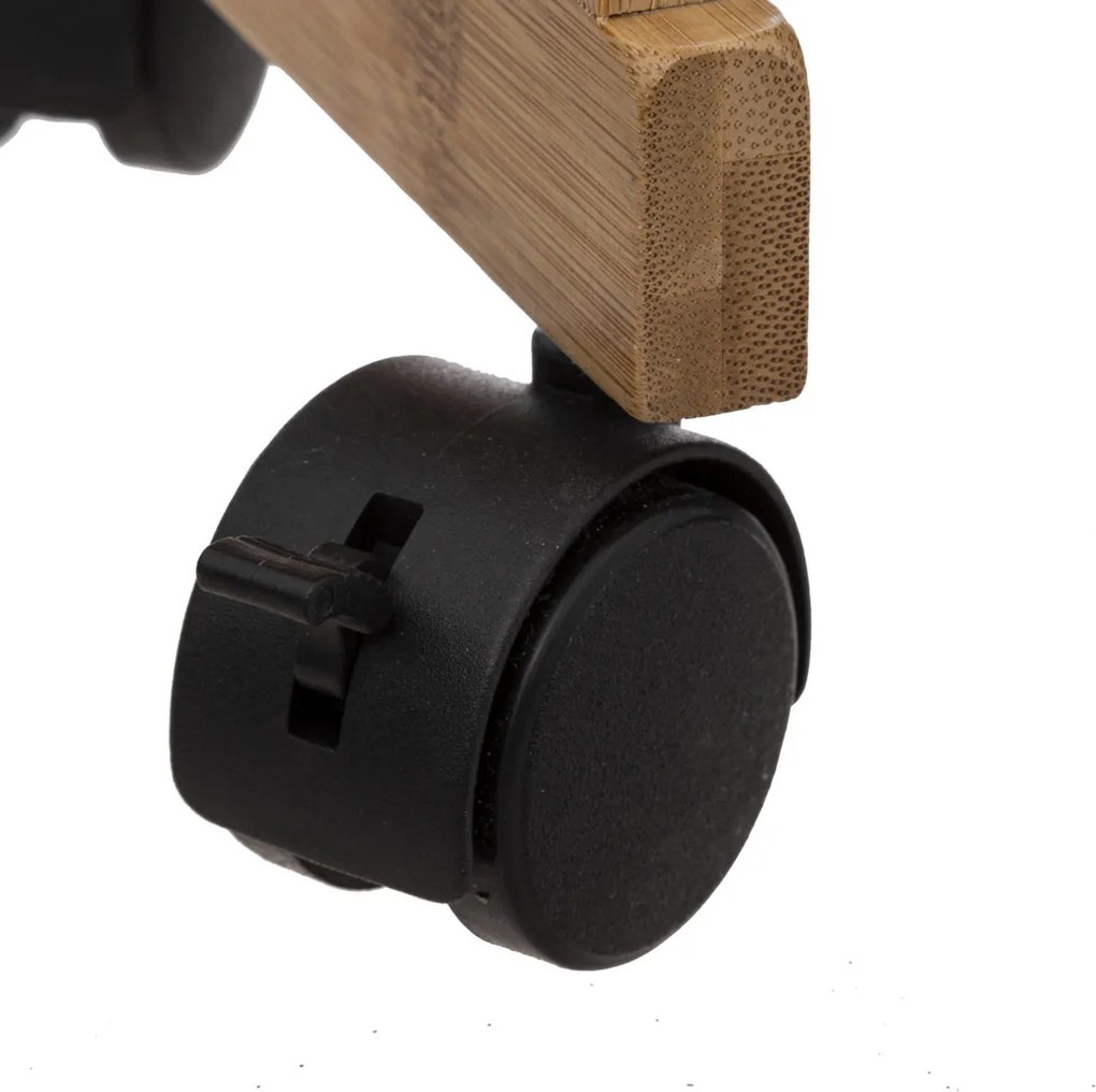 Koupelnový regál na kolečkách BAMBOO, černý, 3patrový