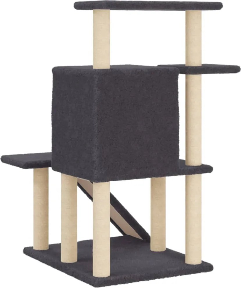 Škrabadlo pro kočky se sisalovými sloupky tmavě šedé 97 cm 172099