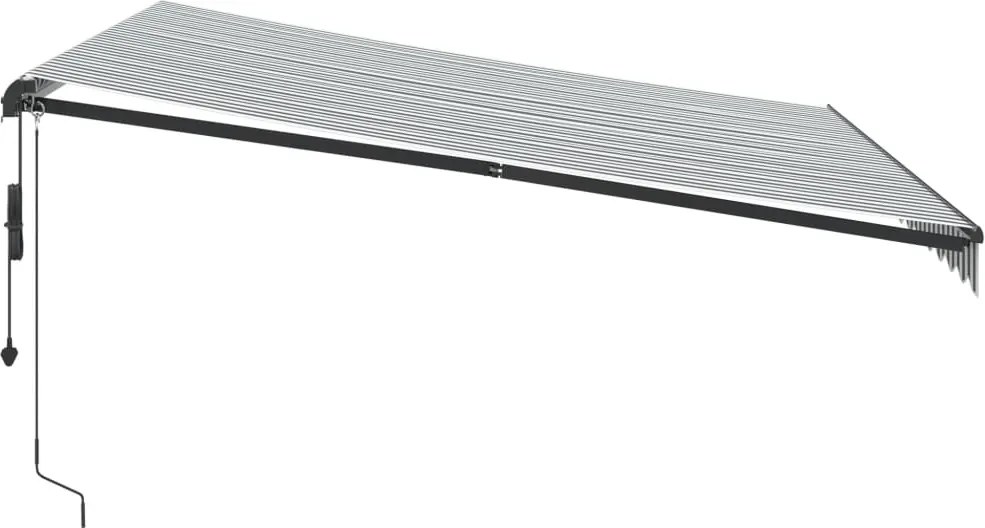 Automatická zatahovací markýza s LED antracit a bílá 400x350 cm 3215811