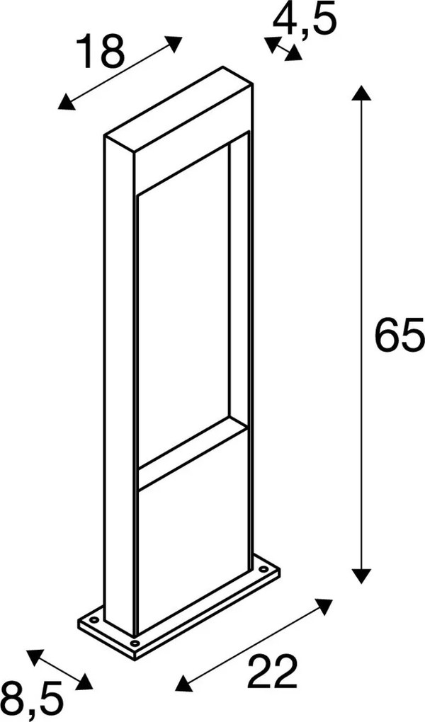 LA 1002957 FLATT POLE 65 Outdoor, stojací LED svítidlo, 3000K, IP65, antracitové/hnědé - BIG WHITE (SLV)