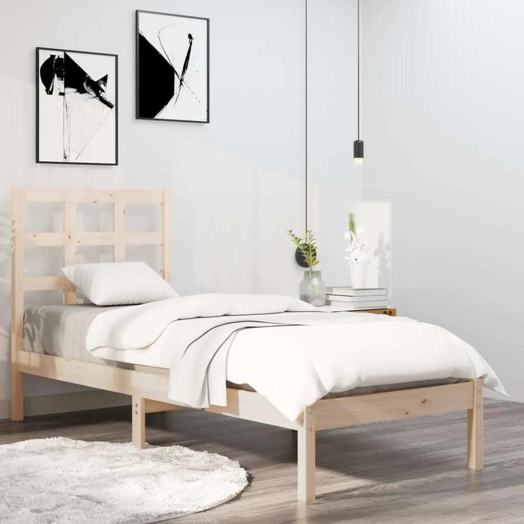 vidaXL Rám postele masivní dřevo 75 x 190 cm Small Single [3105430] Barva: Bílá