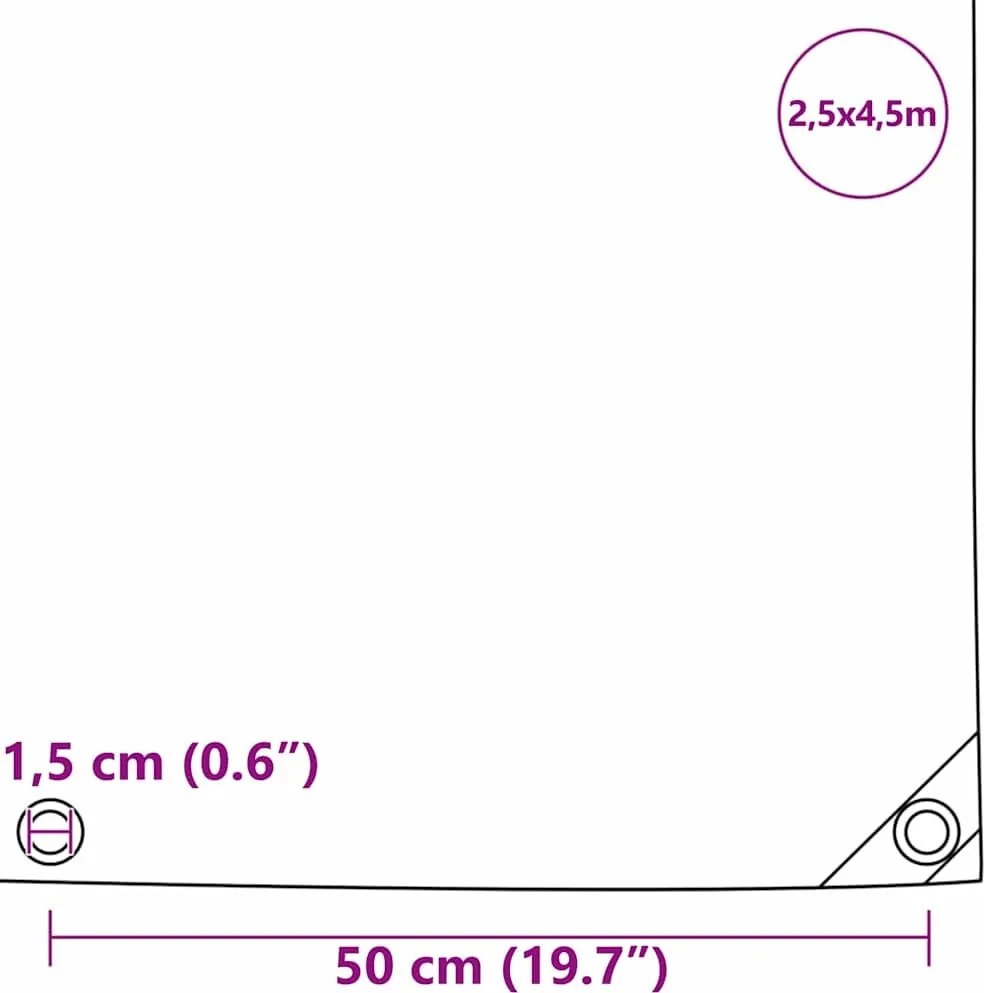 vidaXL Plachta 650g / m² 2,5 x 4,5 m [42017797] Barva: Černá