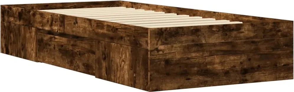 Rám postele bez matrace kouřový dub 90x200 cm kompozitní dřevo 3295496
