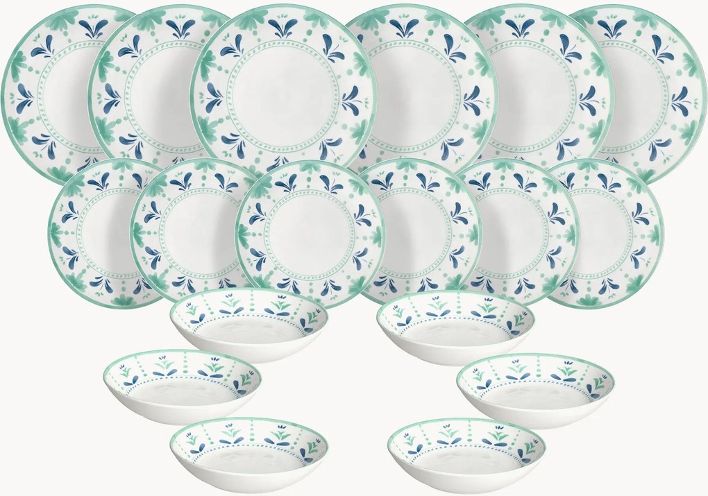 Sada porcelánového nádobí Positano, pro 6 osob, 18 dílů