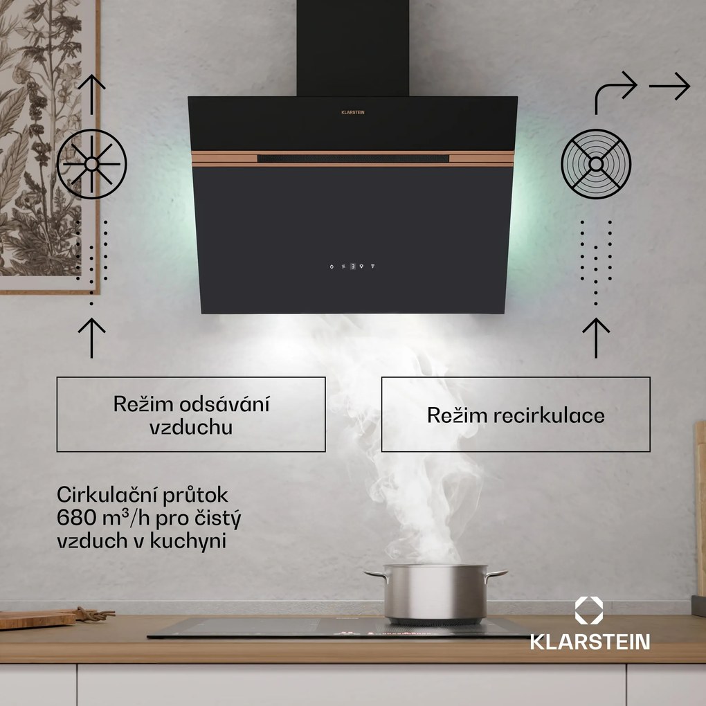 Klarstein Alina digestoř | 60 cm | 679 m³/h | Tichá | EEK A++