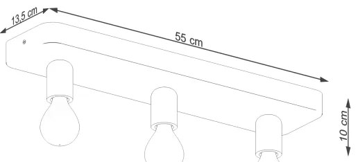 Sollux  SL.1158 - Bodové svítidlo TAVO 3xE27/15W/230V beton