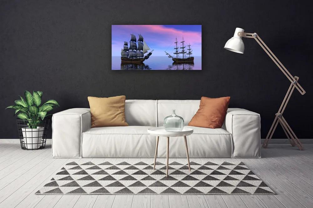 Obraz na plátně Lodě Moře Krajina 125x50 cm