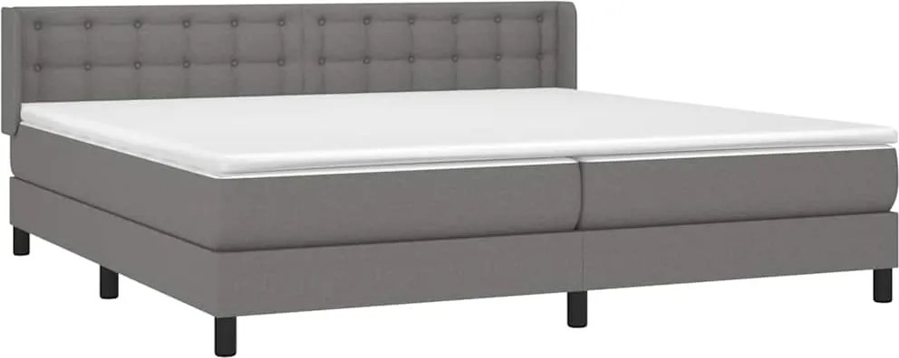 Box spring postel s matrací tmavě šedá 200x200 cm textil 3130058