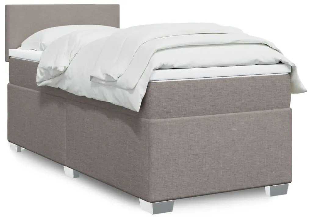 Box spring postel s matrací taupe 90x200 cm textil 3288068