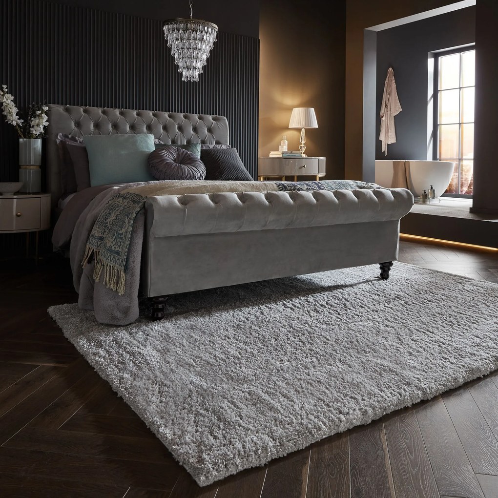 Flair Rugs, Kusový koberec Shaggy Teddy Grey, 120x170, šedá, ložnice