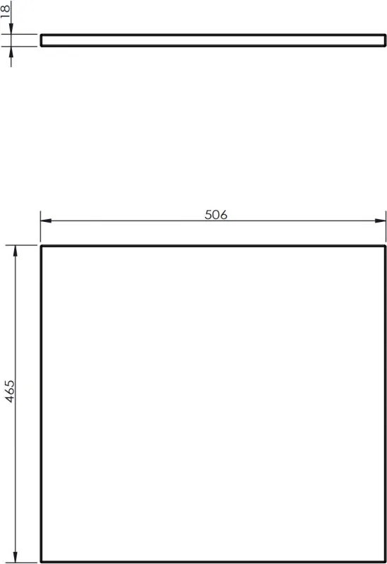 Mexen Uni, pracovní deska 50 cm, šedá matná, 91AXX-0504-464-18-62