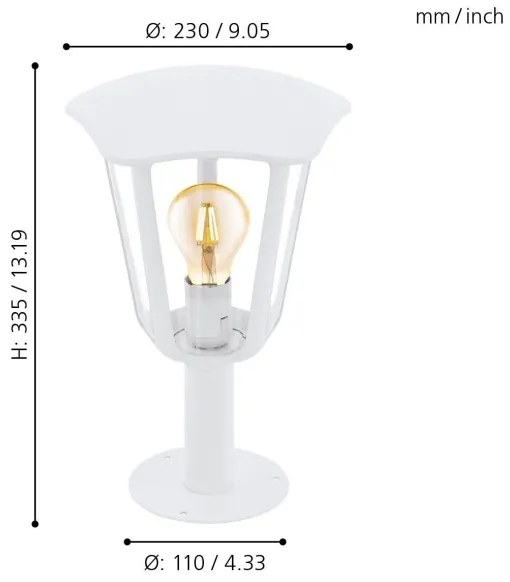 Eglo 98117 - Venkovní lampa MONREALE 1xE27/60W/230V IP44