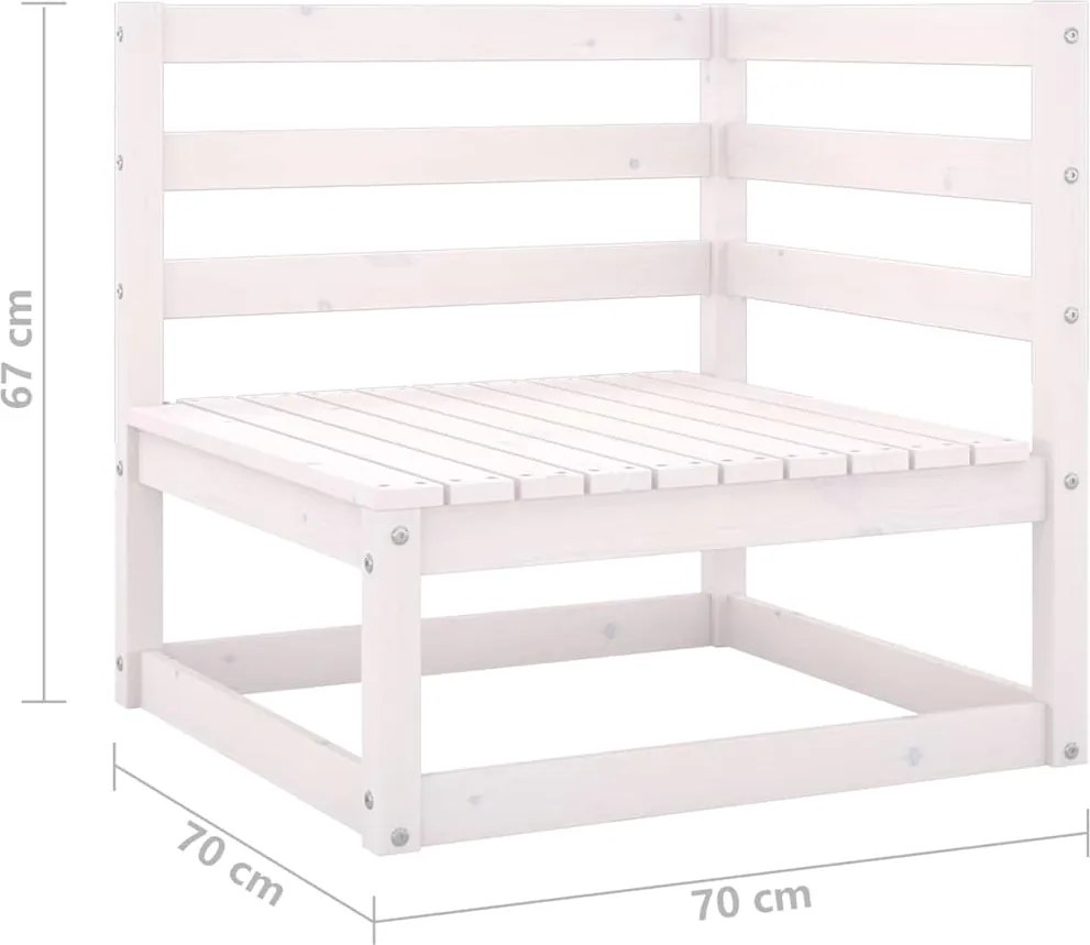 2místná zahradní pohovka bílá masivní borovice 3075245
