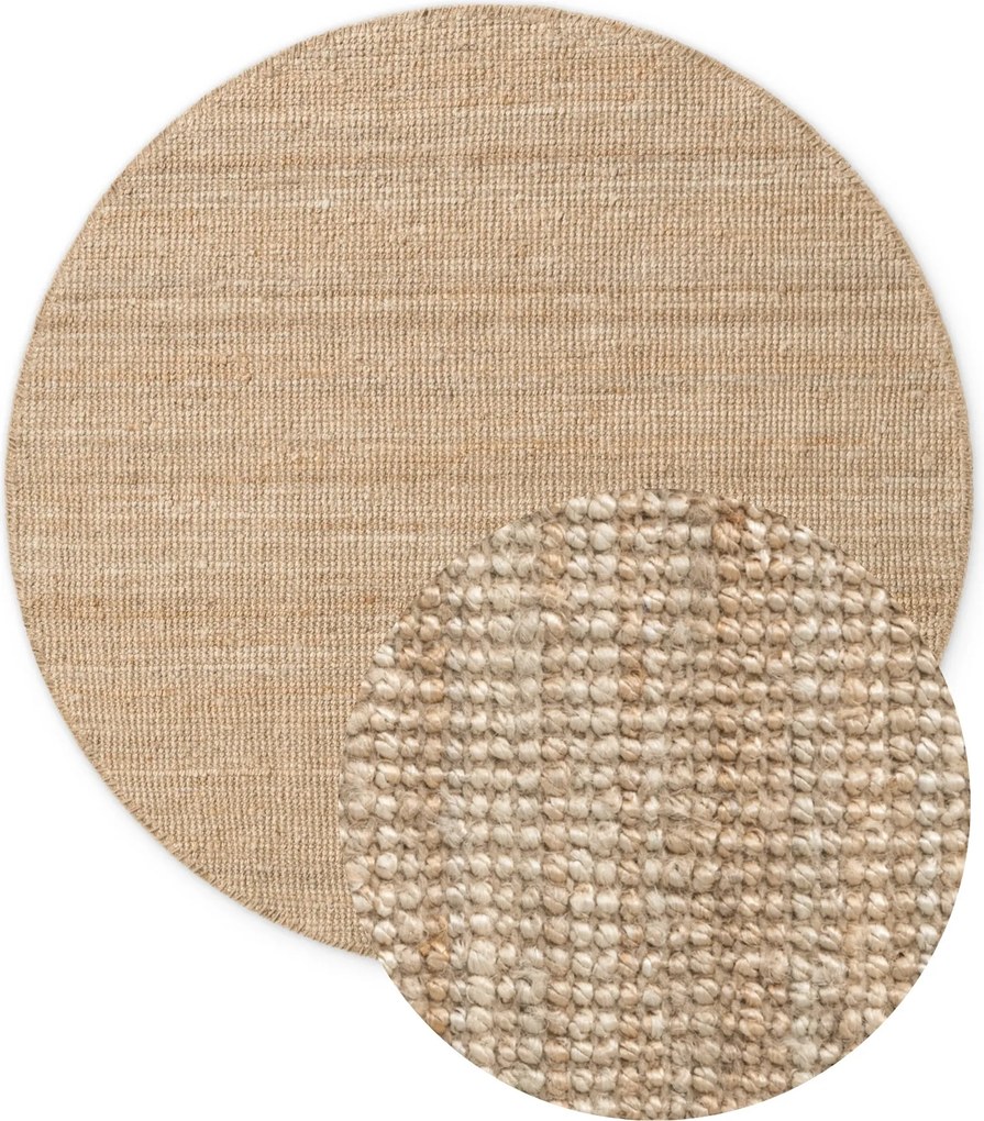 Hanse Home, Kusový koberec Jaipur 105974 Natur/Gold kruh, 200x200 (průměr) kruh, béžová, chodba / předsíň