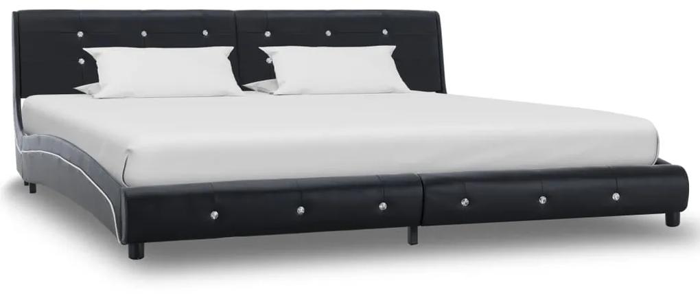 280321 vidaXL Rám postele černý umělá kůže 180 x 200 cm