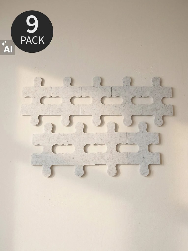 Sinsay - Sada plstěných nástěnných panelů ve tvaru puzzle 9 pack - šedá