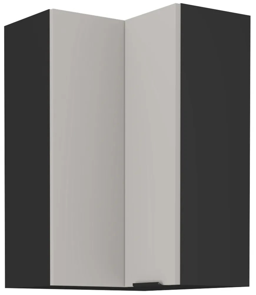 ARONA | horní skříňka 60x60 GN-90 2F (90°) rohová s policemi | VYSOKÁ | UNI dvířka | černá/kašmír