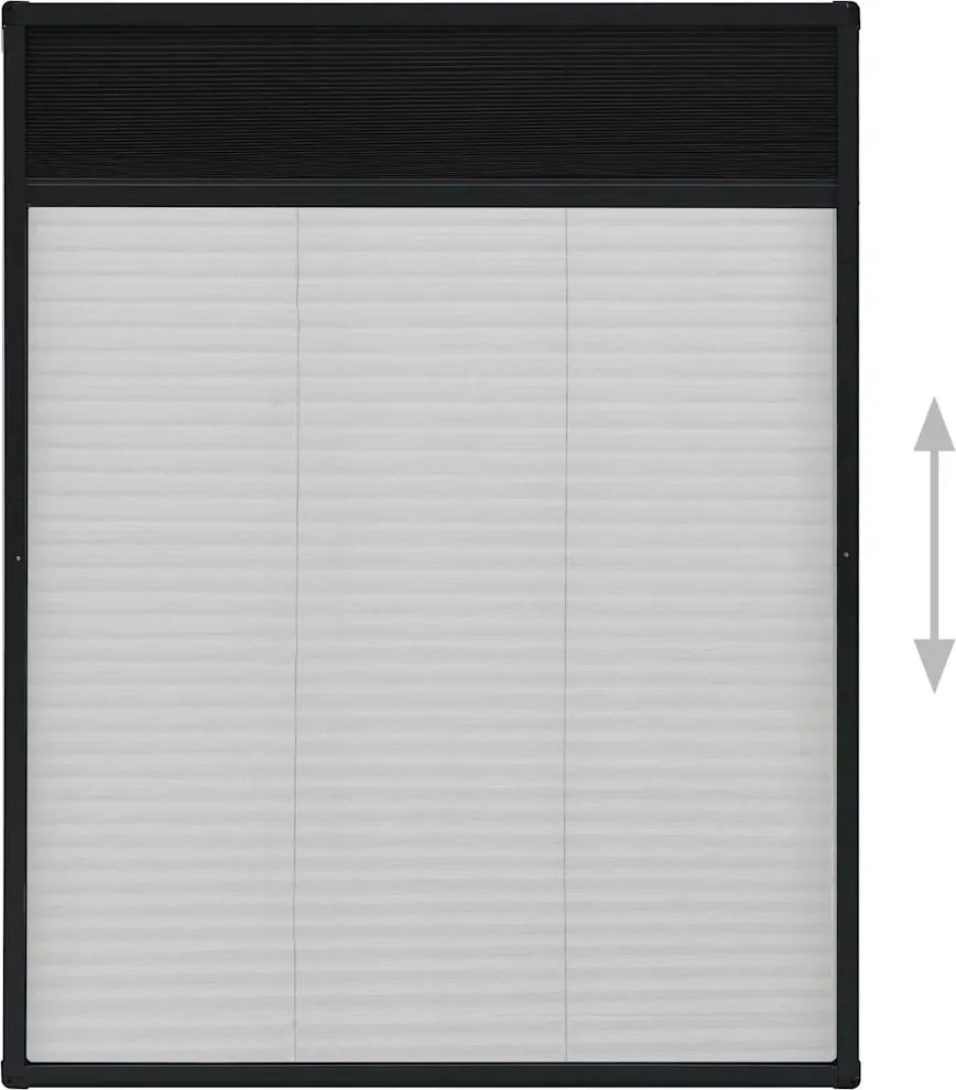 Plisovaná okenní síť proti hmyzu hliník antracitová 80 x 100 cm 148664