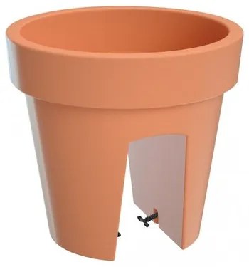 Prosperplast Květináč na zábradlí Lofly Railing terakota, 24,5 cm, 24,5 cm