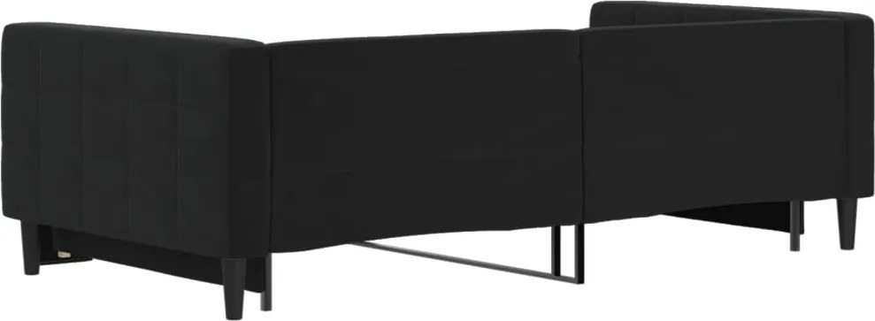 Válenda s přistýlkou černá 100 x 200 cm samet 3196702