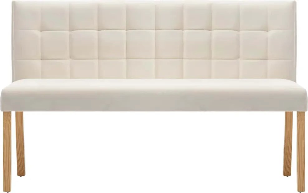 Lavice 140 cm krémová samet 288577