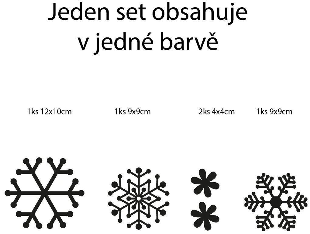 Lepy.cz Samolepka na zeď/okno Sněhové vločky Barevná varianta: Černá