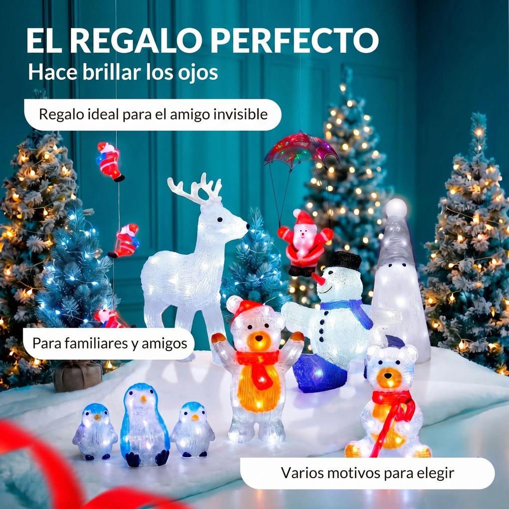 LED akryl figurka Vánoce Teddy sedící