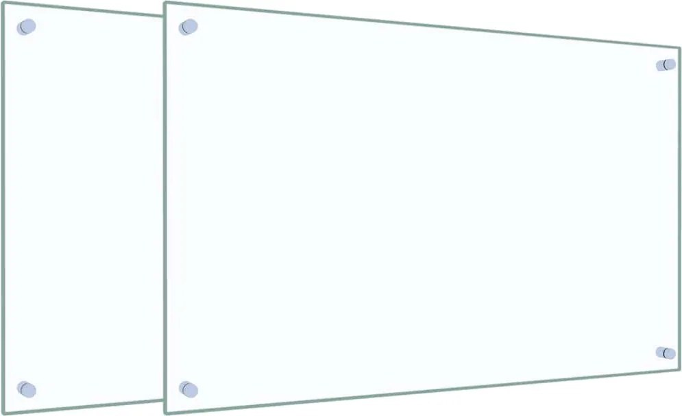 Kuchyňské panely 2 ks průhledné 80 x 50 cm tvrzené sklo 3315793