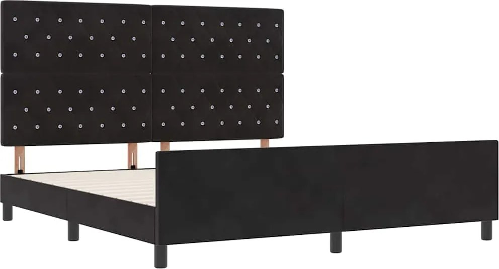 Postel s boxspringem s čelo Černá 180 x 200 cm samet 3344893