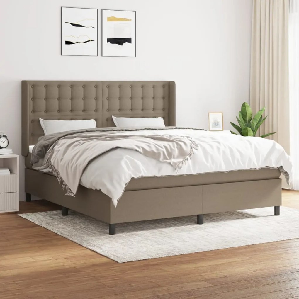 Box spring postel s matrací taupe 160x200 cm textil 3131765