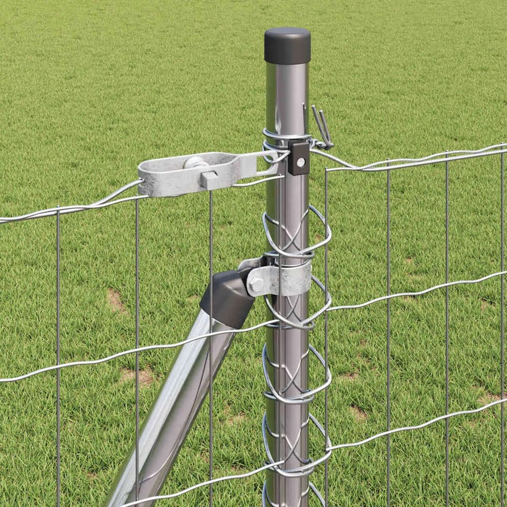 Zahradní euro plot s betonovým základem 25 x 0,8 m Stříbrná 3351030
