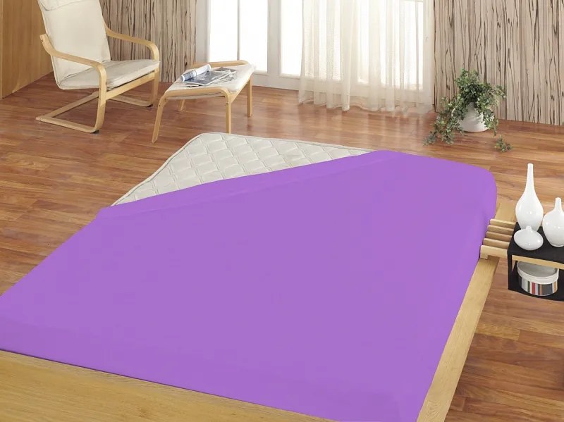 Matějovský napínací prostěradlo jersey Světle fialové na matraci: 200 x 200 cm