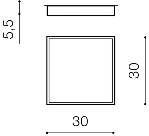 Moderní LED stropní svítidlo Monza II S 30 3000K černé