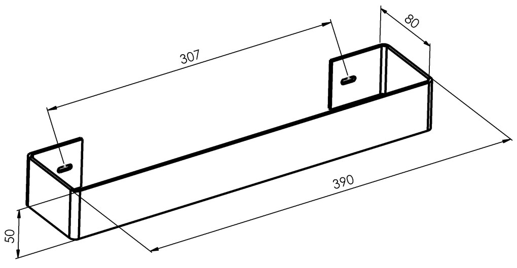 Sapho TABELLA držák ručníků 390 mm, černá mat - MI390B