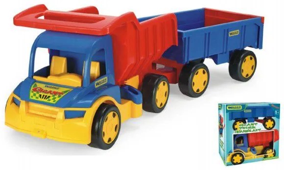 Gigant truck Wader Auto + dětská vlečka plast v krabici