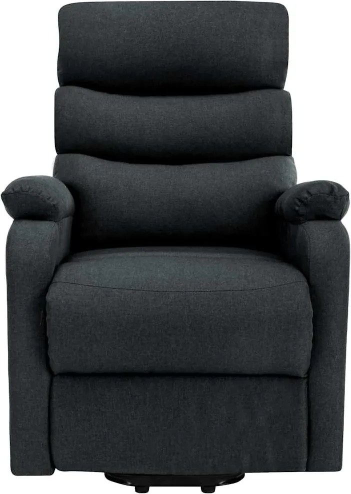 Zvedací masážní křeslo tmavě šedé textil 321247