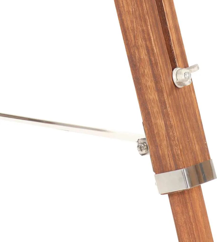 Stojací lampa stativ medově hnědá a šedá masivní teak 141 cm 288078