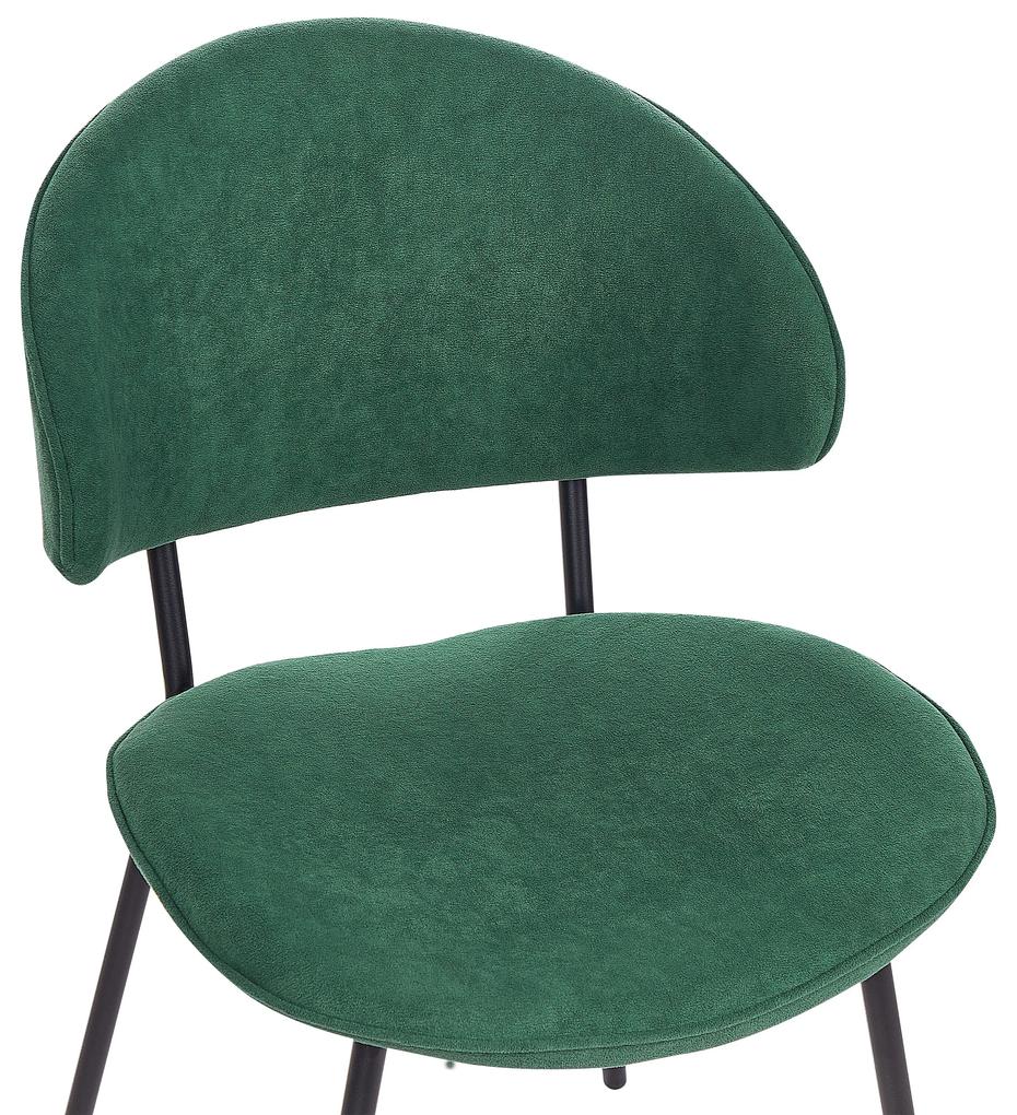 Sada 2 látkových jídelních židlí zelené KIANA Beliani
