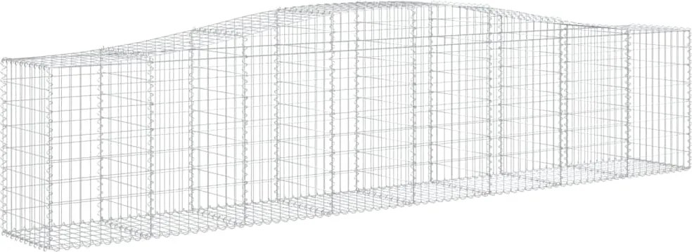 Klenuté gabionové koše 6 ks 400x50x80/100 cm pozinkované železo 3145947