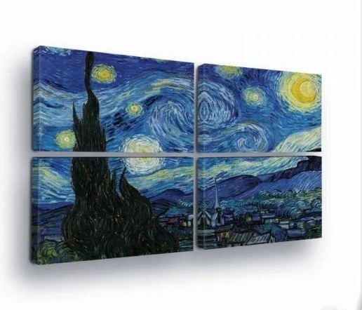 Obraz 120x80 Hvězdná noc Van Gogh noční krajina cypřiš hvězdy expresivní