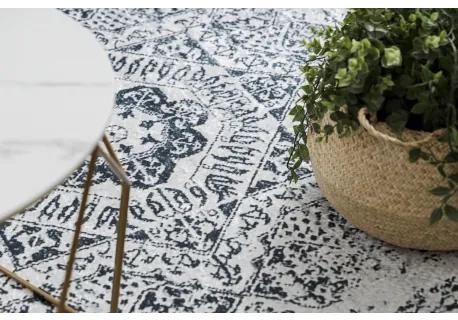 ANDRE mycí kobereček Růžice 1072 vintage protiskluz bílý černo velikost 160x220 cm | krásné koberce cz