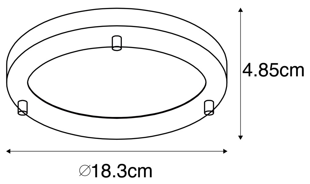 Moderní stropní svítidlo zlaté 18 cm IP44 - Yuma