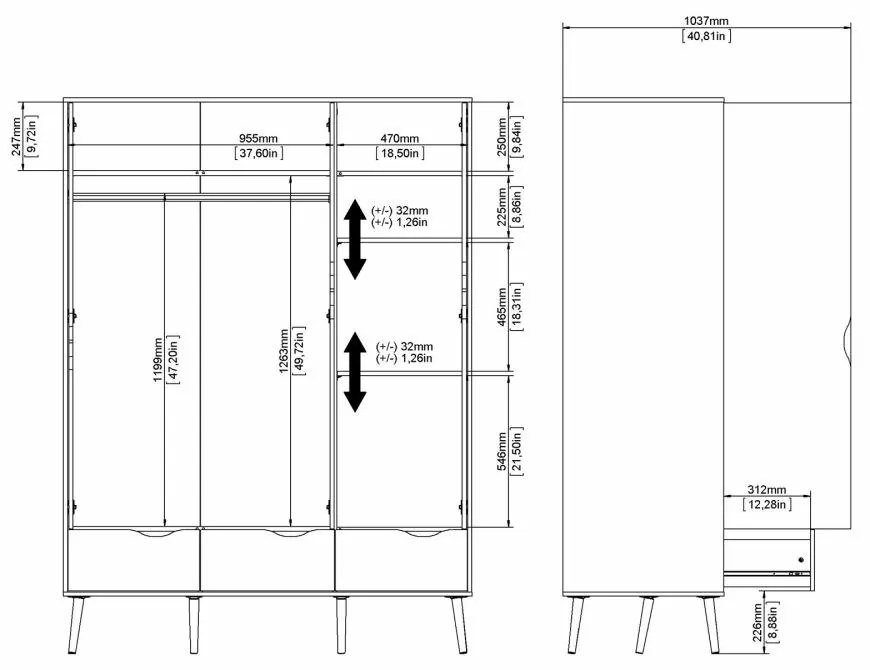 Tvilum Skříň Retro 468 bílá/dub sonoma