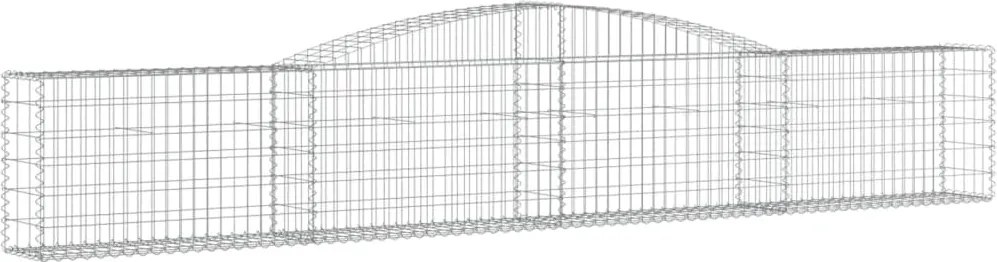 Klenuté gabionové koše 6 ks 400x30x60/80 cm pozinkované železo 3146844