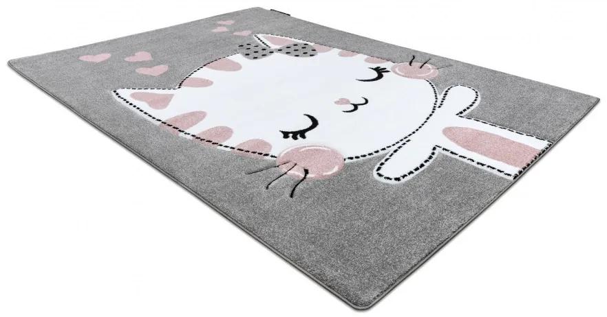 Dywany Łuszczów Dětský kusový koberec Petit Kitty cat grey ROZMĚR: 160x220