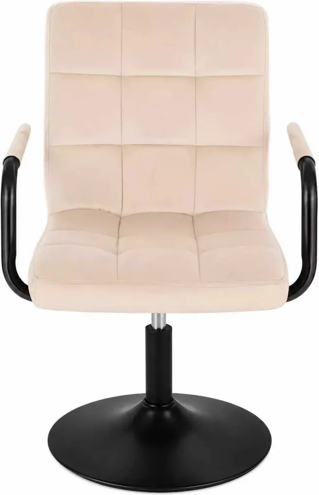 LuxuryForm DESIGN Otočná židle VERONA BLACK VELUR na černém talíři - krémová