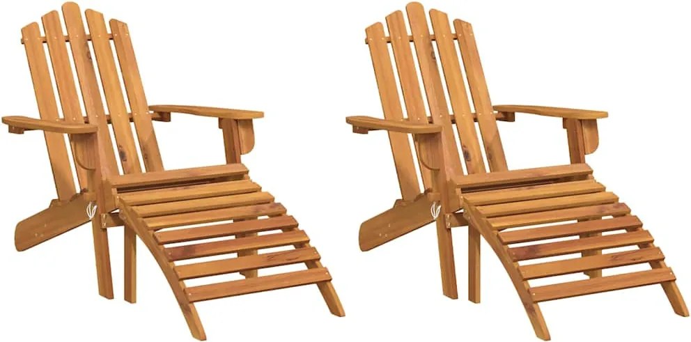 Zahradní židle Adirondack s podnožkami 2 ks masivní akácie 3145015