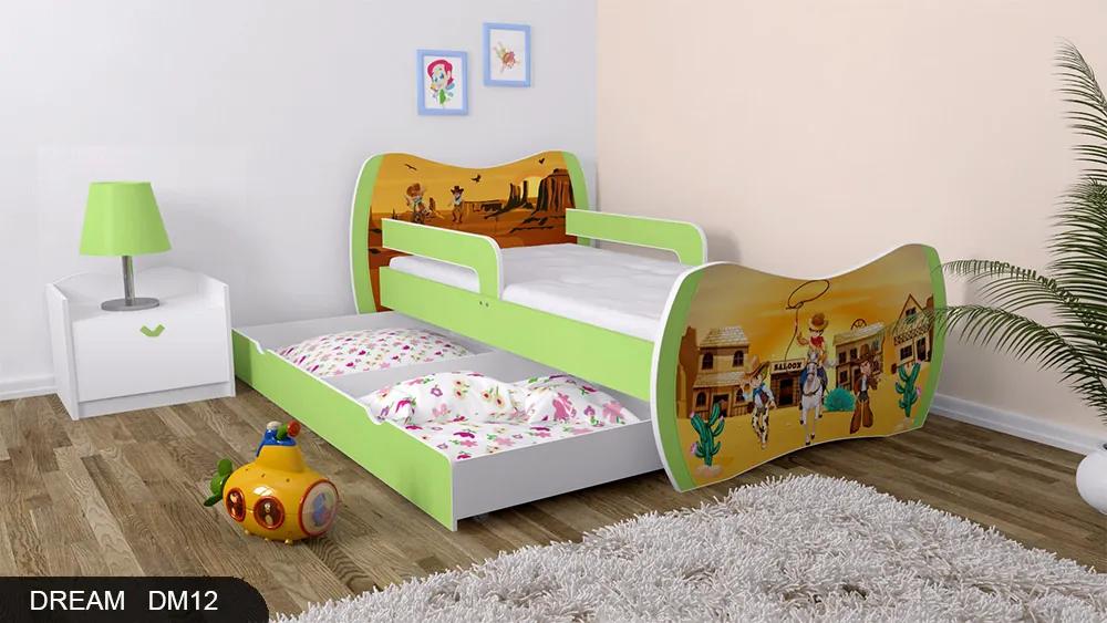 Dětská postel Dream vzor 12 180x90 cm zelená